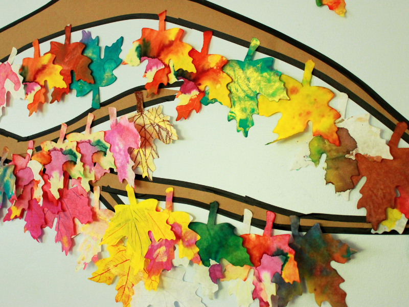 How to Make Painted Paper Leaves for a Fall Art Activity