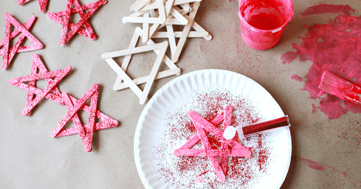 How to Make a Glitter Star Christmas Craft with Popsicle Sticks