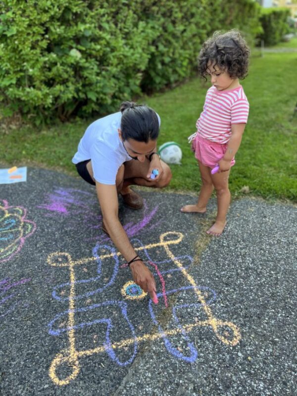 Rangoli Inspired Chalk Designs for Kids - The Artful Parent