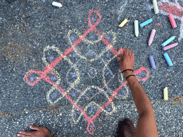 Rangoli Inspired Chalk Designs for Kids - The Artful Parent