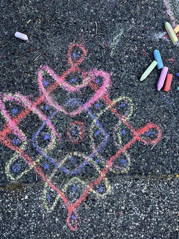 Rangoli Inspired Chalk Designs for Kids - The Artful Parent