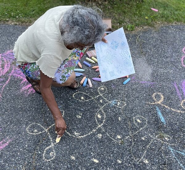 Rangoli Inspired Chalk Designs for Kids - The Artful Parent