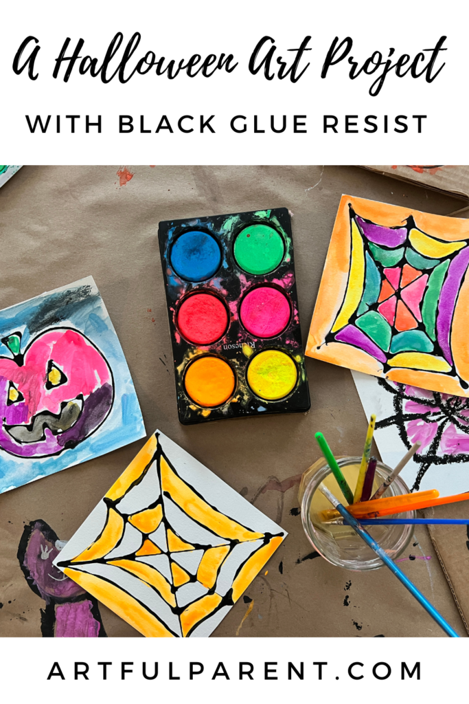 How to Do a Halloween Art Project with Black Glue Resist