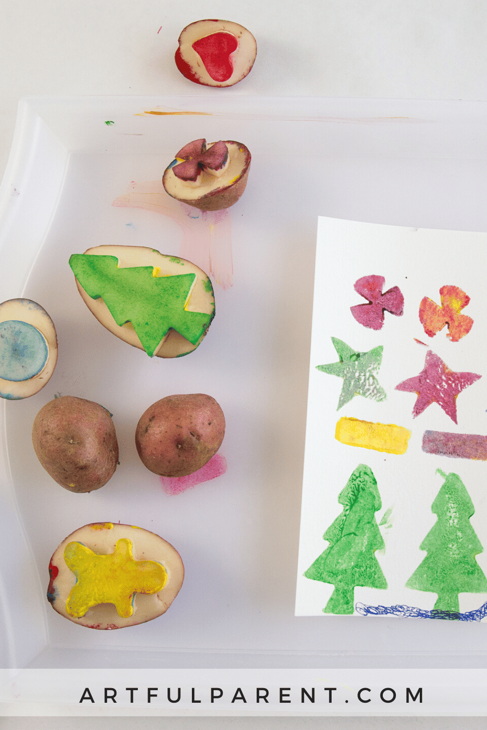 Potato Printmaking for a Handmade Christmas - The Artful Parent