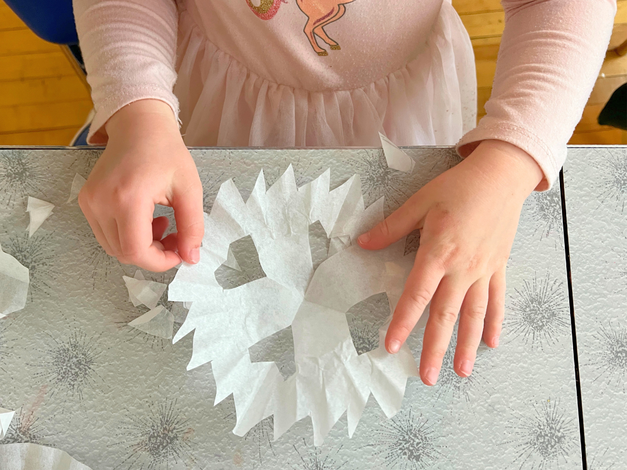 How To Make A Snowflake Out Of A Coffee Filter Craft How To Make