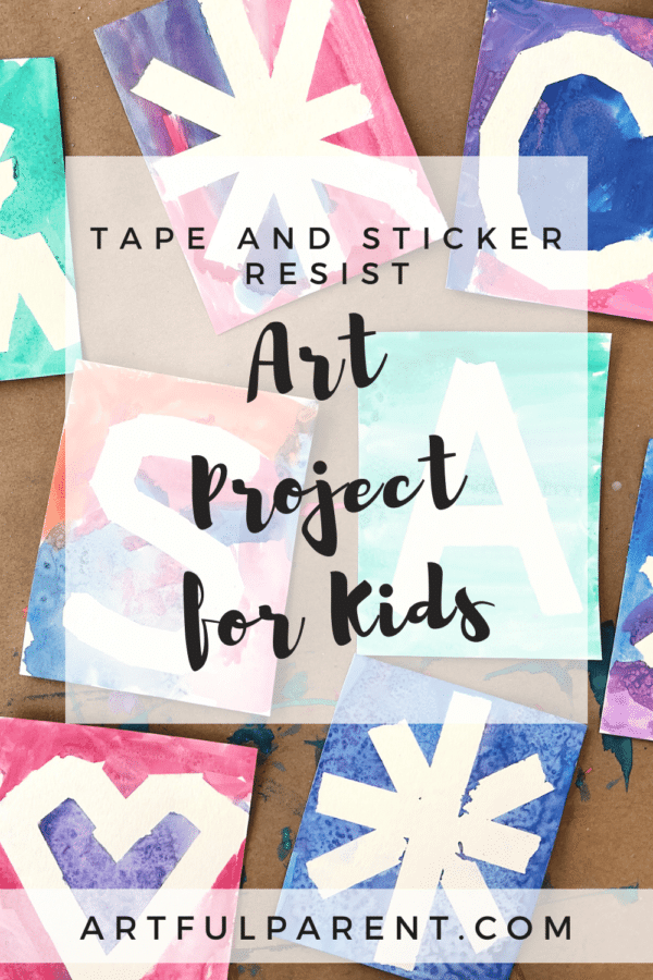 How to Make Watercolor Resist Artwork with Tape and Stickers