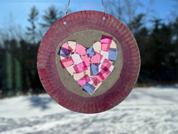 How to Make Valentine Suncatchers with Paper Plates
