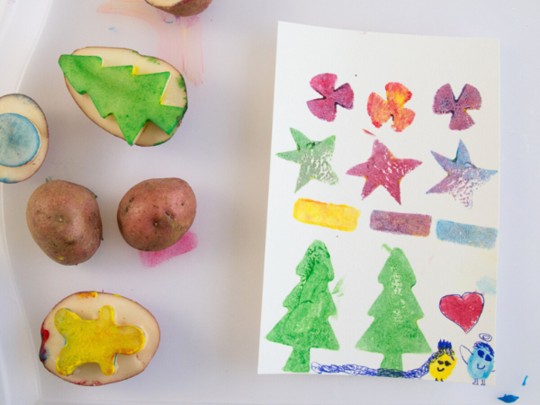 Potato Printmaking for a Handmade Christmas - The Artful Parent