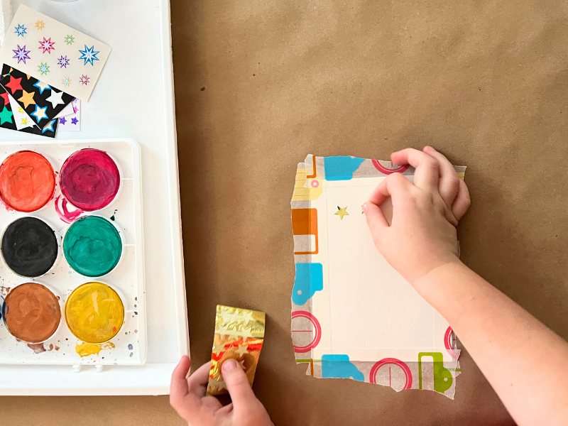 How to Make Starry Sky Cards with Sticker Resist Art