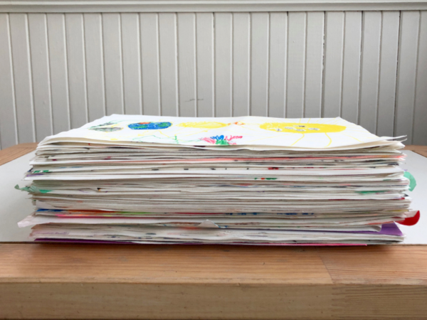 4 Steps to Organize Kids' Art