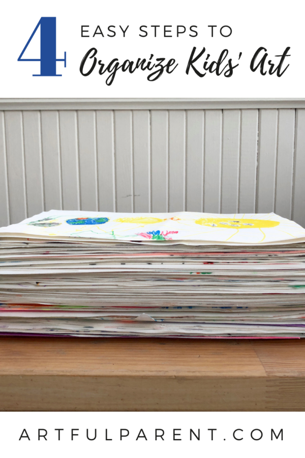 4 Steps to Organize Kids' Art