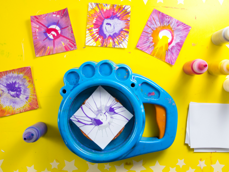 Spin Painting with Kids Two Fun Ways