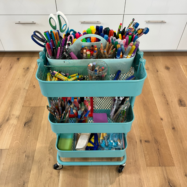 How to Set up an Art Cart for Kids