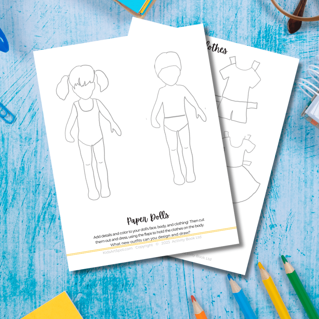 2 FREE Paper Dolls Printable for Kids