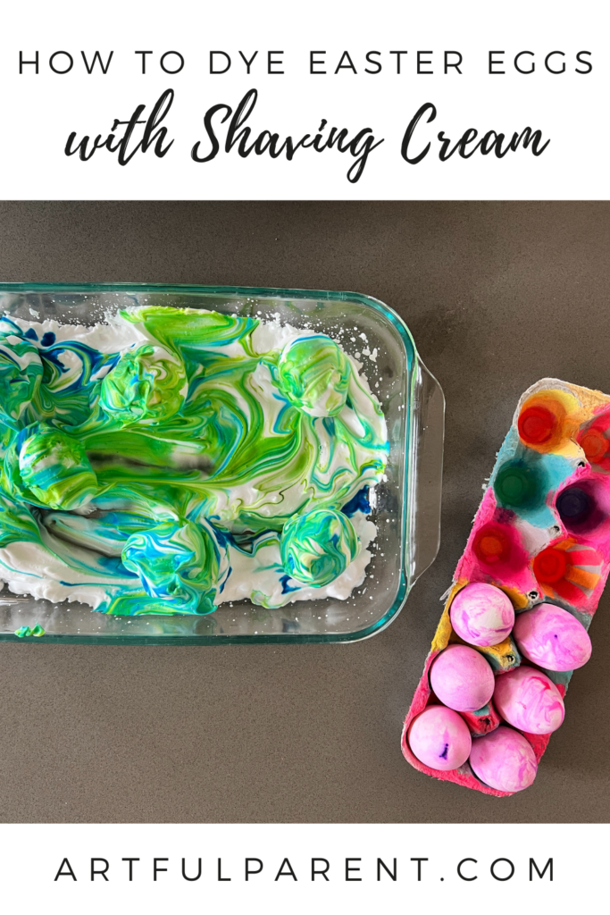 How to Dye Easter Eggs with Shaving Cream - The Artful Parent