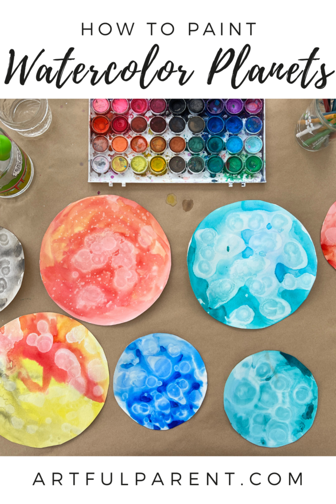 How to Paint Watercolor Planets with Rubbing Alcohol - The Artful Parent