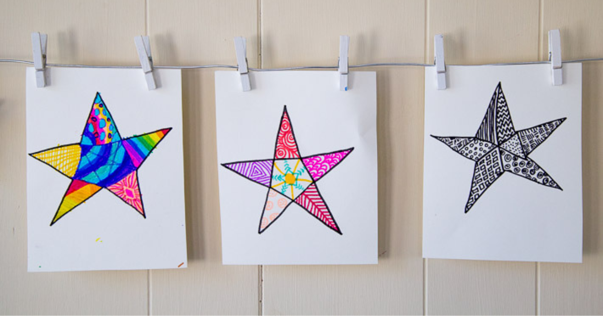 How to Draw Tangle Star Art