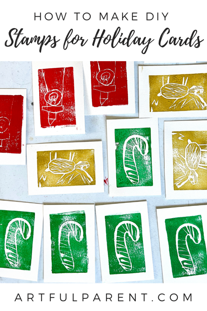 How to Make DIY Stamps for Holiday Cards - The Artful Parent