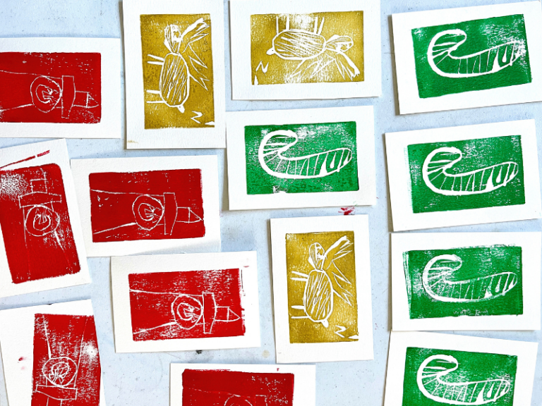 How to Make DIY Stamps for Holiday Cards - The Artful Parent