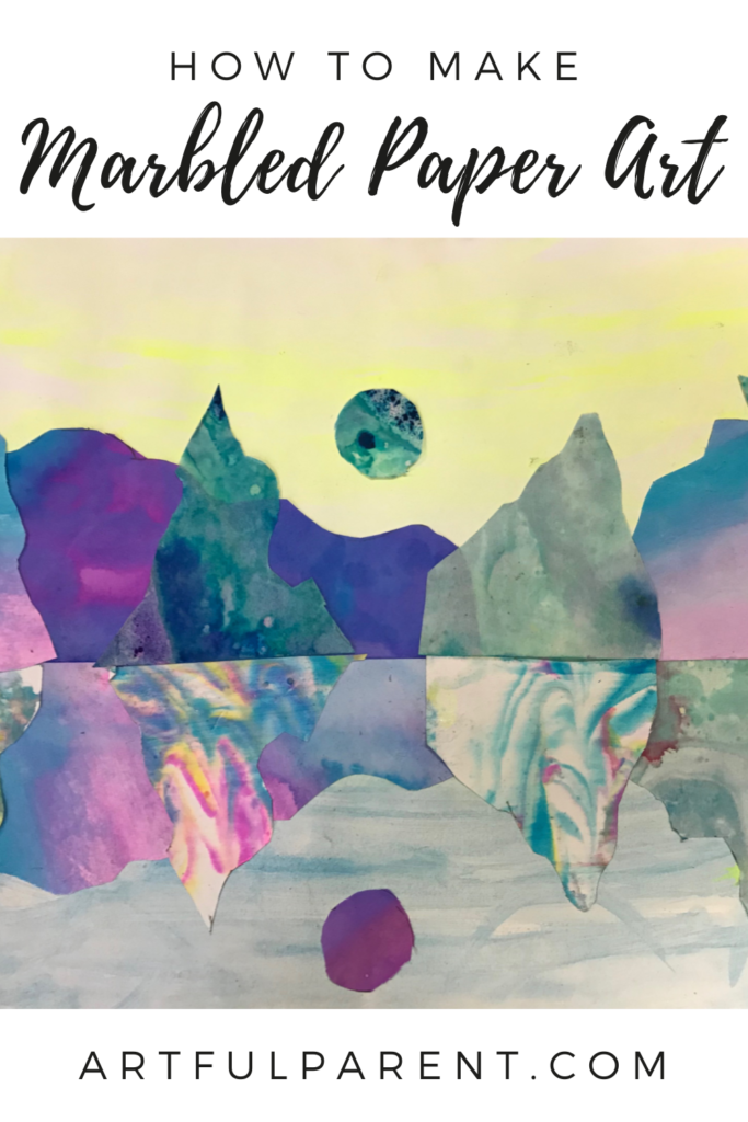 How to Make Marbled Paper Art Collages for Kids