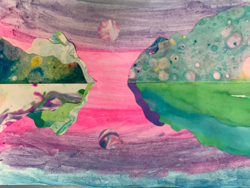 How to Make Marbled Paper Art Collages for Kids