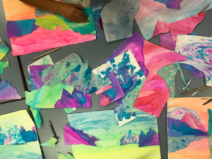 How to Make Marbled Paper Art Collages for Kids