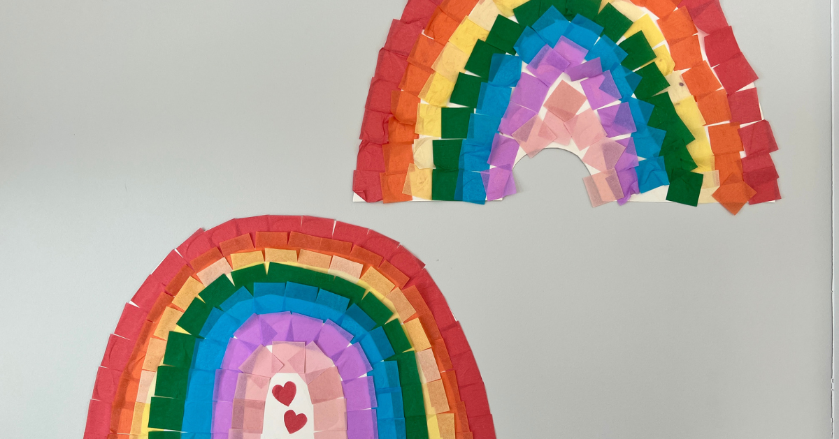 How to Make a Tissue Paper Rainbow - The Artful Parent