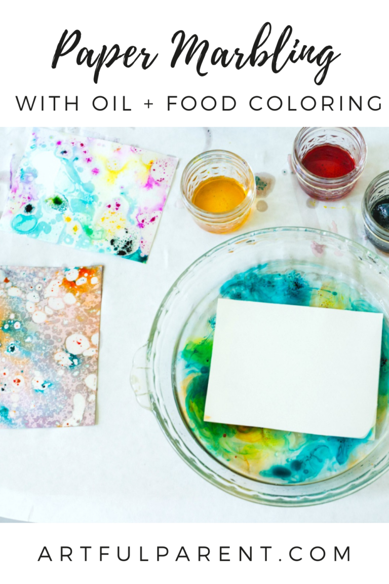 How to Do Paper Marbling with Oil & Food Coloring