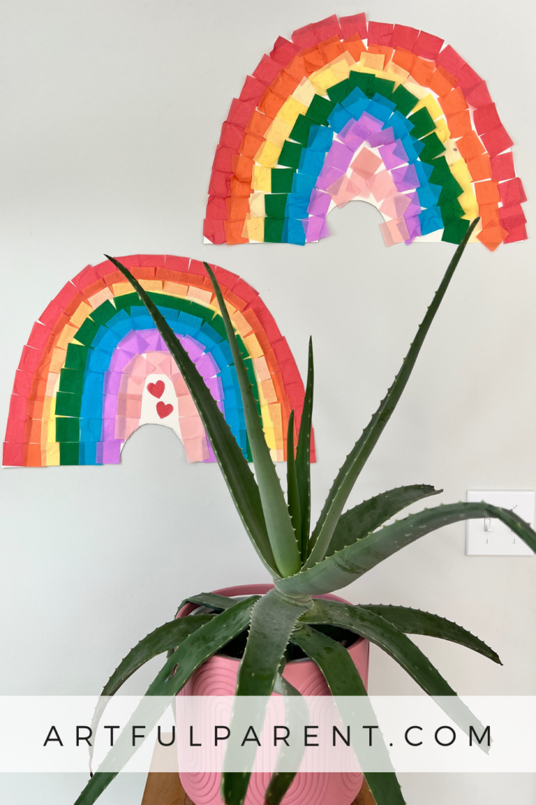 How to Make a Tissue Paper Rainbow - The Artful Parent