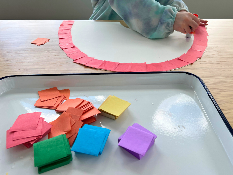 How to Make a Tissue Paper Rainbow - The Artful Parent