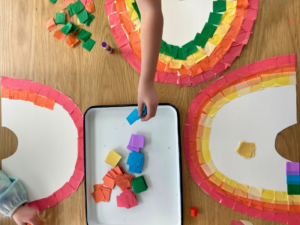 How to Make a Tissue Paper Rainbow - The Artful Parent