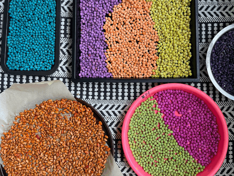 How to Dye Chickpeas for Sensory Play - The Artful Parent