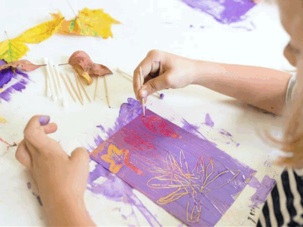 How to Make Fall Leaf Scratch Art for Kids