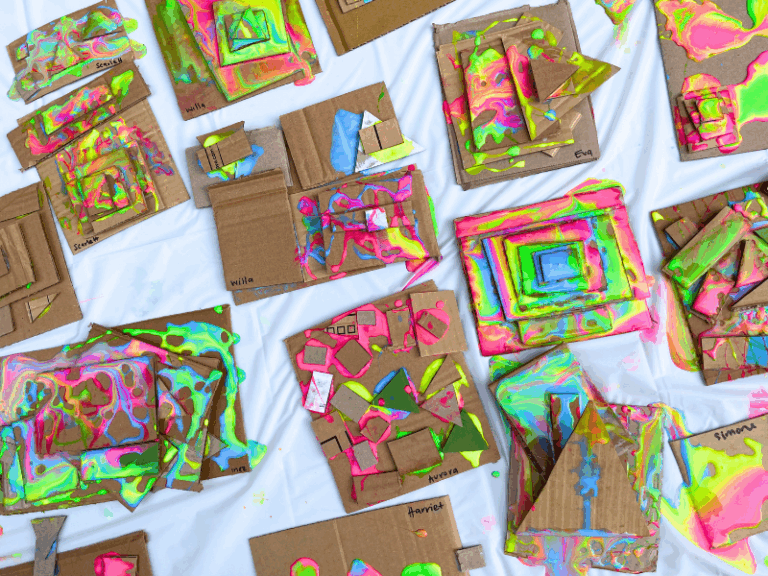 How to Make Neon Cardboard Sculptures for Kids - The Artful Parent